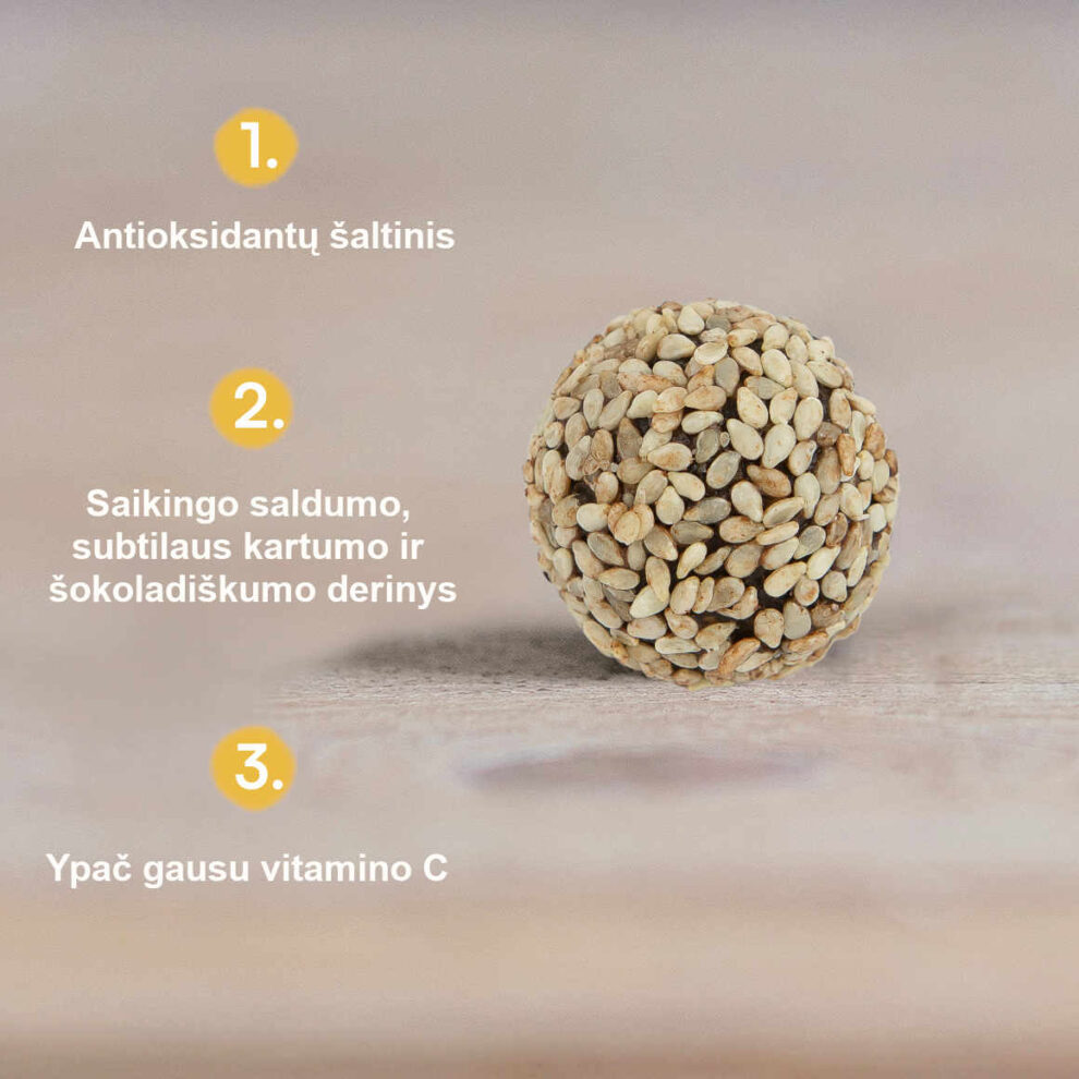 Šokoladinis sezamas ir natūralus vitaminas C anakardžiuose - Sotukai